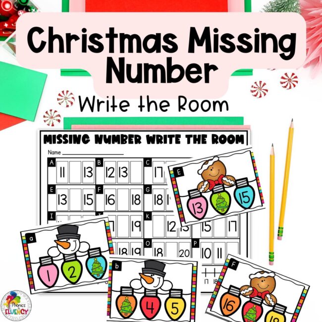 Missing Numbers 1-20 - Missing Numbers - Order Numbers - Christmas Math ...