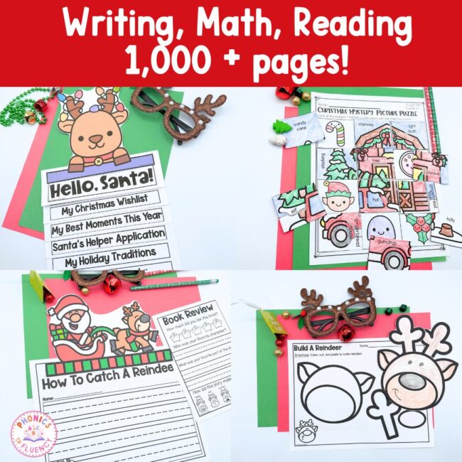 Christmas Math Activities - Christmas Literacy Centers - Kindergarten ...