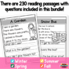 Kindergarten Reading Comprehension Passages and Questions - Bundle ...