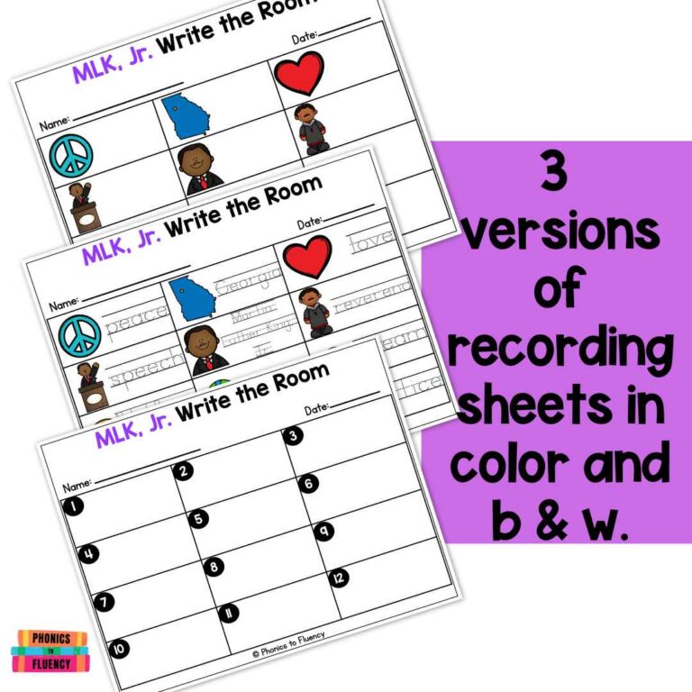 Martin Luther King Jr. Activities Kindergarten - Write the Room ...