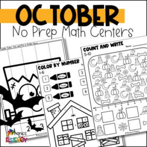 No Prep October Halloween Math Activities Halloween Kindergarten ...