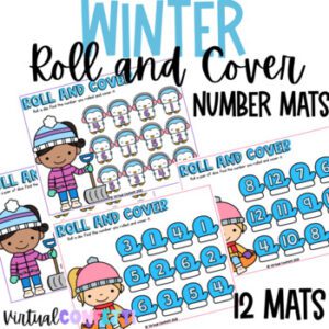 Winter Activities Roll and Cover Numbers Winter Math Number Recognition ...
