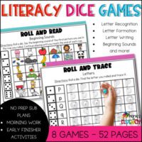 Kindergarten Literacy Center Activities Early Finisher Activities No ...