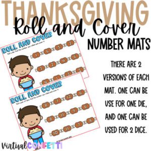 Thanksgiving Math Games Roll and Cover Numbers Thanksgiving Math ...