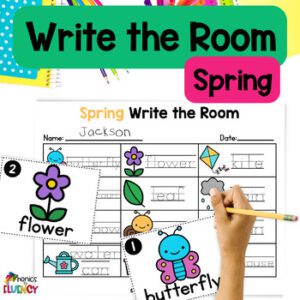 Spring Write the Room - Kindergarten Writing - Phonics to Fluency