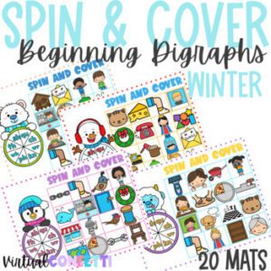 Spin and Cover Beginning Digraphs Winter Activities Winter Literacy ...