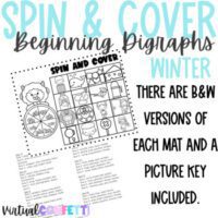 Spin and Cover Beginning Digraphs Winter Activities Winter Literacy ...