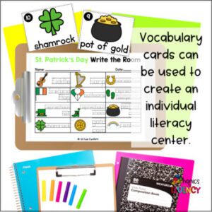 St. Patricks Day Write the Room Kindergarten Vocabulary - Phonics to ...