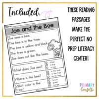 Kindergarten Reading Comprehension Passages and Questions - Phonics to ...