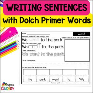 Kindergarten Morning Work How to Write a Sentence - Phonics to Fluency