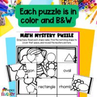 2D Shapes Worksheets Spring Math Mystery Picture Puzzles - Phonics to ...