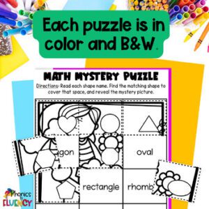 2D Shapes Worksheets Spring Math Mystery Picture Puzzles - Phonics to ...