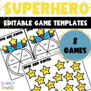 Editable Sight Word Games Superhero Writing - Phonics to Fluency