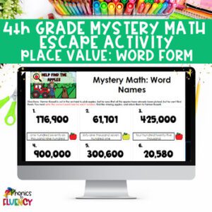 Place Value - Word Form - Google Sheets™ - Solve a Mystery Game ...