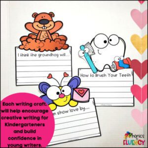 February Writing Activities Valentine Writing Craftivity - Phonics to ...