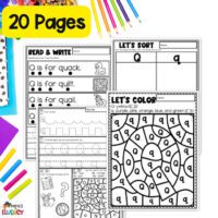 Letter of the Week - Alphabet Review Worksheets - Letter Q - Phonics to ...