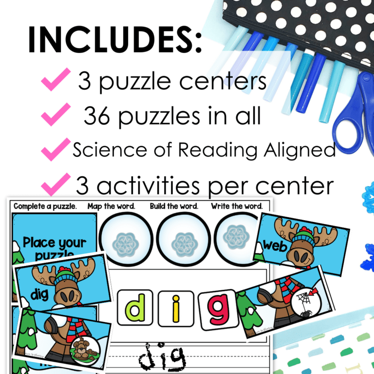 CVC Word Picture Match - Winter CVC Words - Phonics to Fluency