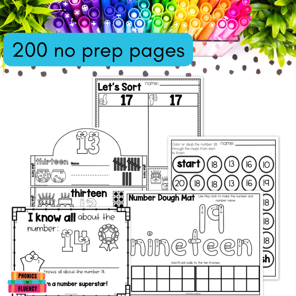 Teen Numbers Kindergarten - Teen Number Games