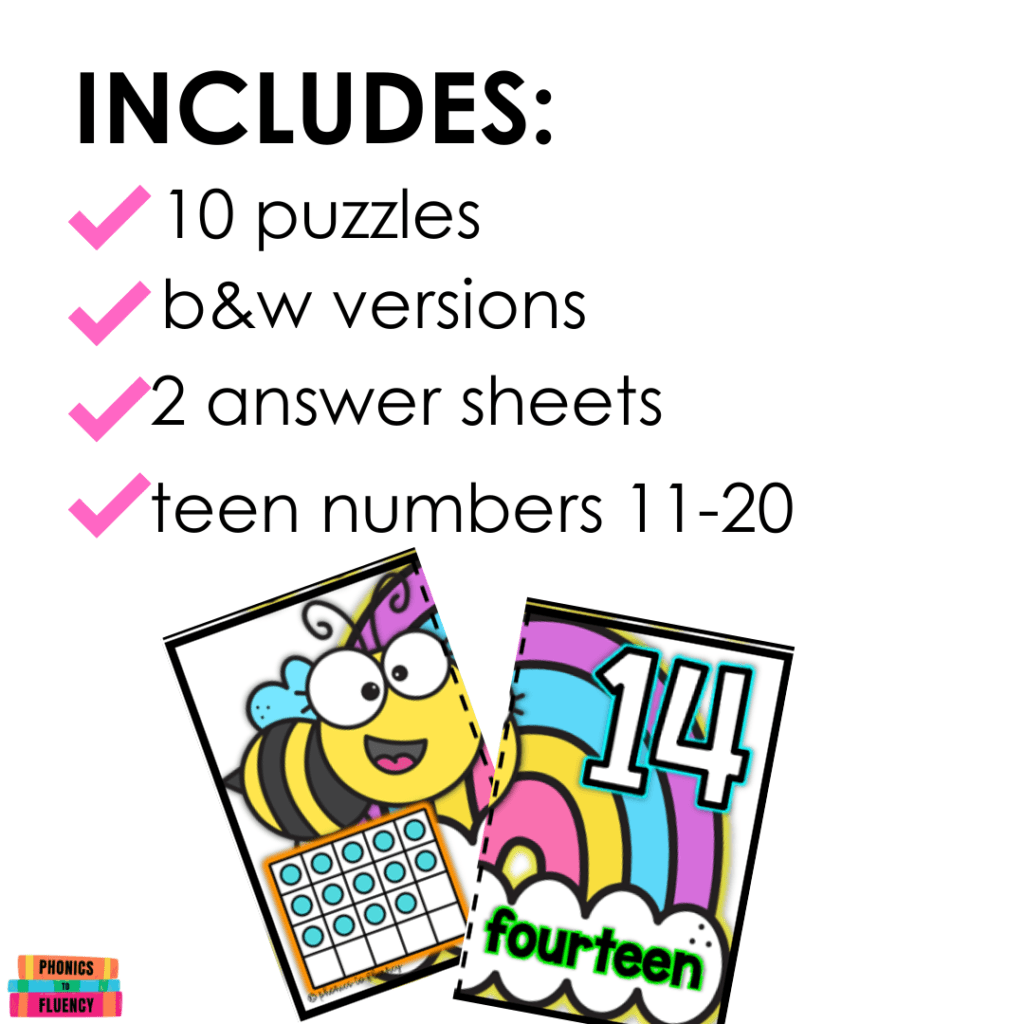 Teen Numbers Kindergarten - Kindergarten Math Centers