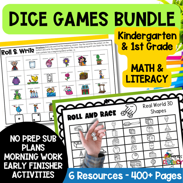 Morning Work Kindergarten Math & Literacy - Early Finisher Packet - No ...