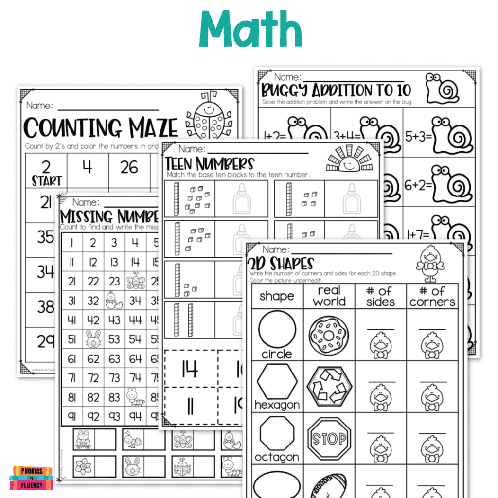 Spring Math and Literacy Packet No Prep - April Activities - Spring ...