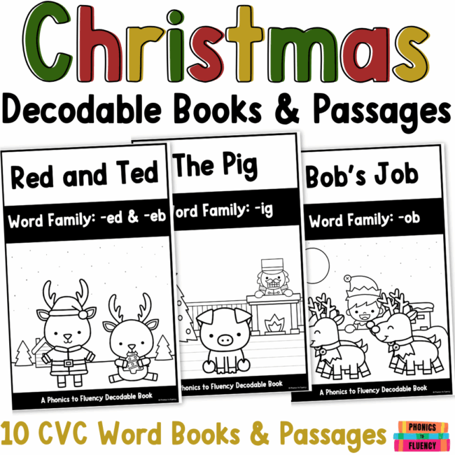 Christmas CVC Decodables Decodable Readers Kindergarten CVC Decodable ...