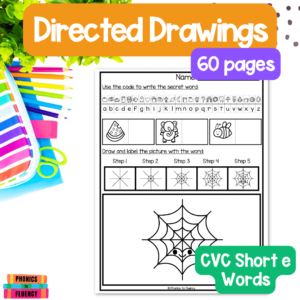 Directed Drawing and Writing Kindergarten CVC Word Practice Short E ...
