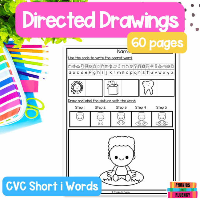 Directed Drawing and Writing Kindergarten CVC Word Practice Short I ...