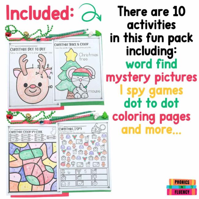 #1 Christmas Fun Packet Kindergarten Printable Christmas Early ...