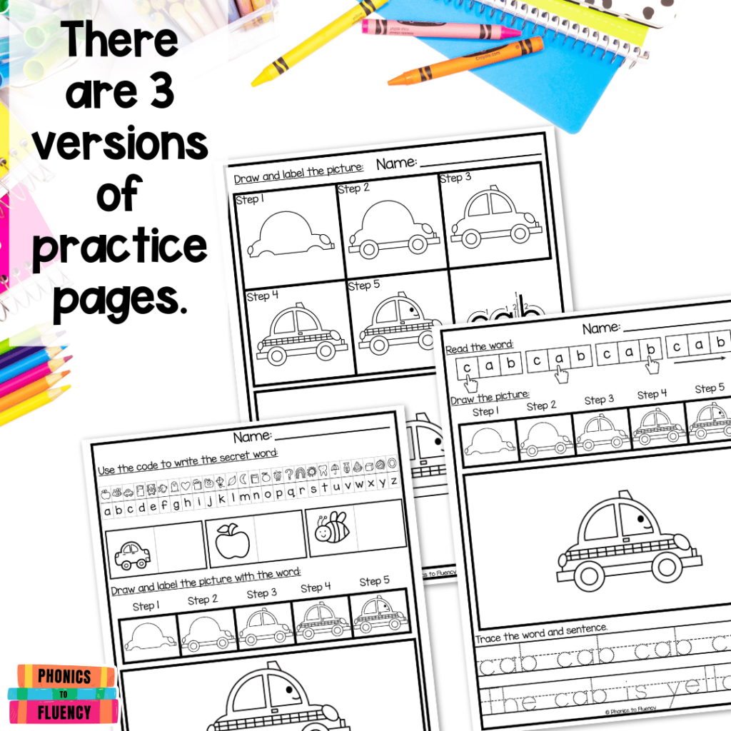 Directed Drawing and Writing Kindergarten CVC Word Practice Short A ...