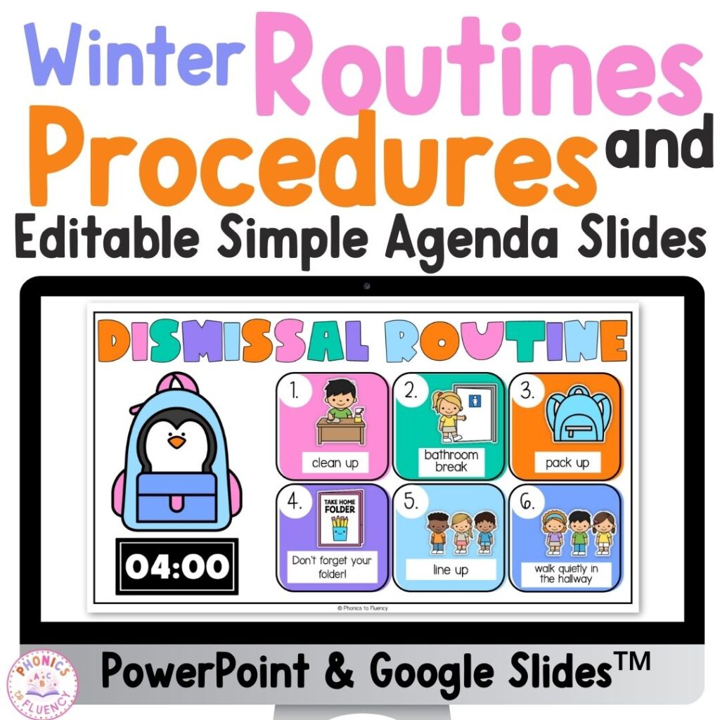 Winter Morning Routine Visual Schedule Daily Agenda Routine Procedures ...