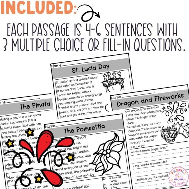 Holidays Around The World Kindergarten Reading Comprehension Passages ...