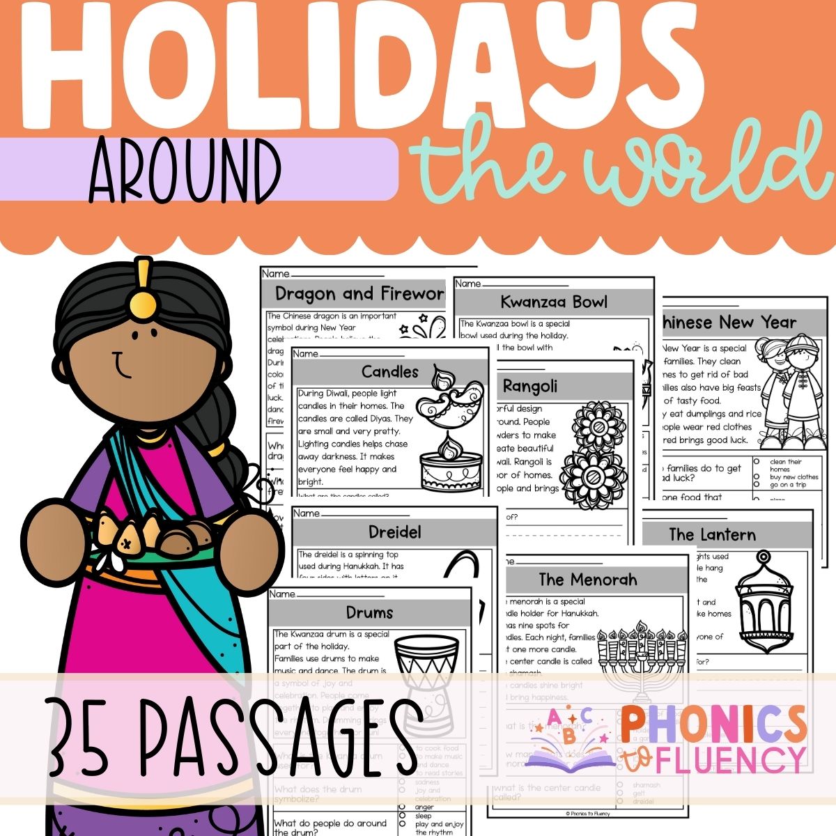 Holidays Around The World Kindergarten Reading Comprehension Passages ...